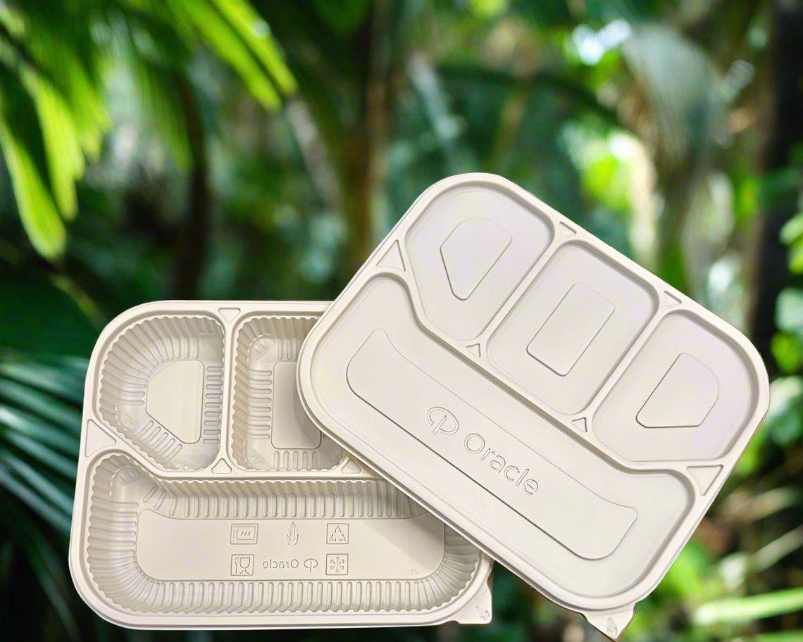 4 Compartment Corn Starch Take Away Containers|sturdy|eco Friendly ...