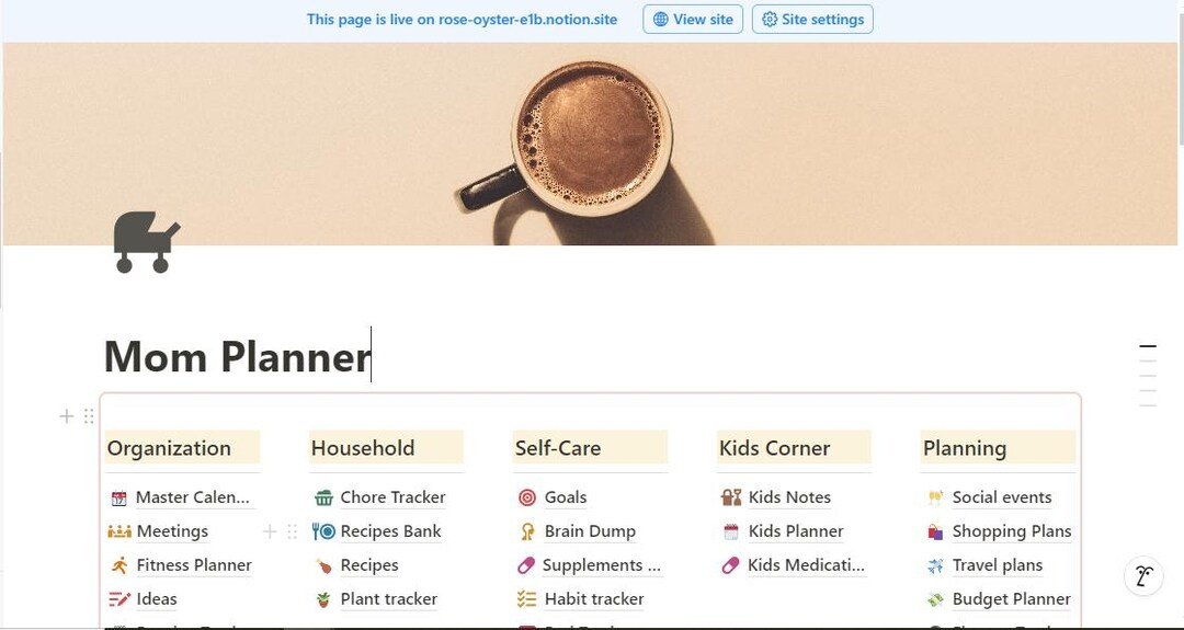 Ultimate Mom Planner for Notion | Busy Mom Dashboard With Master ...