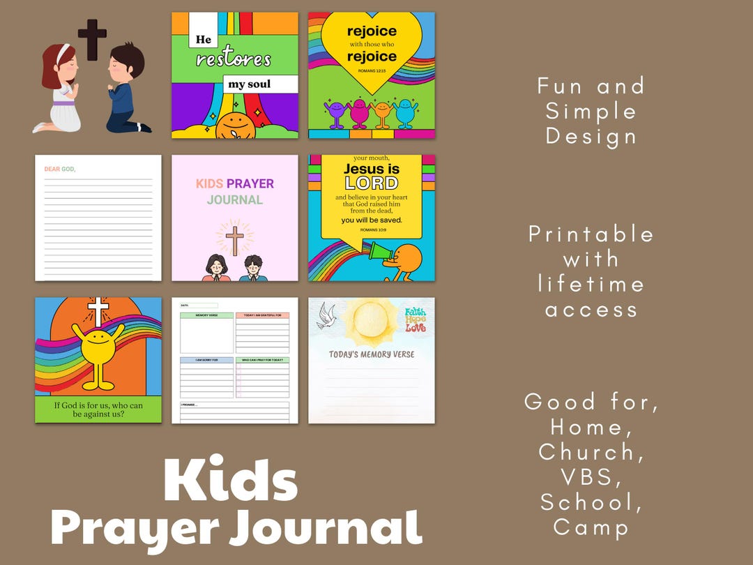 Kids Prayer Journal Printable | Editable Canva Template for Children ...