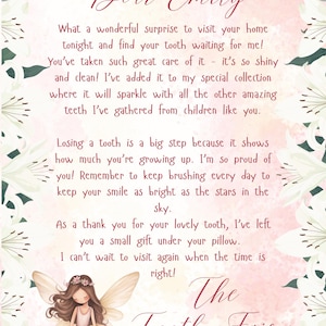 Tooth Fairy Letter - Digital Download / Template - Etsy