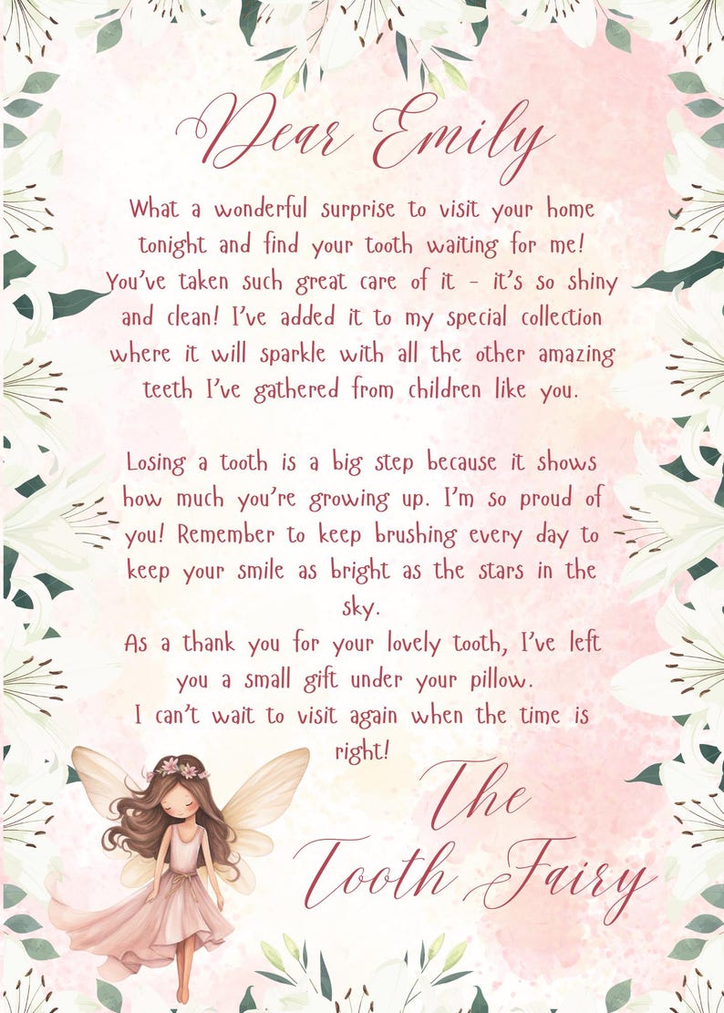 Tooth Fairy Letter - Digital Download / Template - Etsy