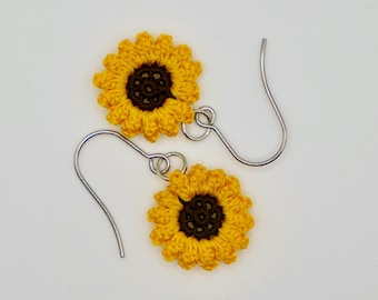 Sunflower Earrings Crochet Pattern - Etsy