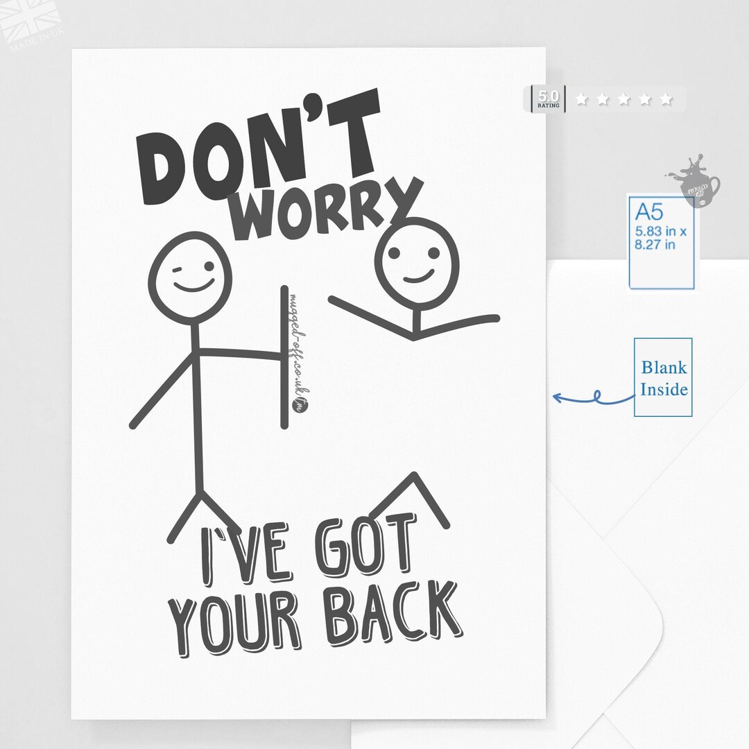 Thank You Card I've Got Your Back Funny - Etsy UK