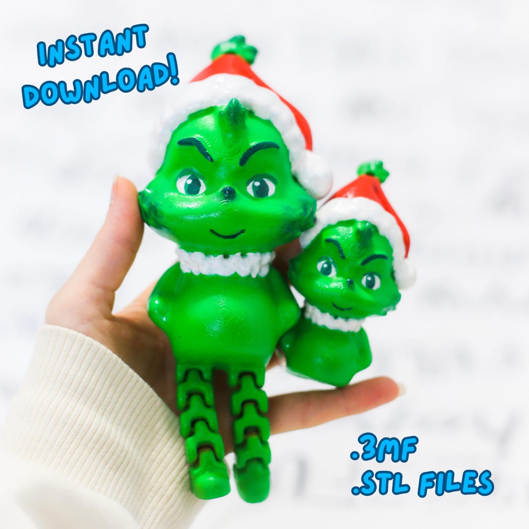 Flexi Baby Grinch - 3D Printable Articulated Christmas Ornament for 3D ...