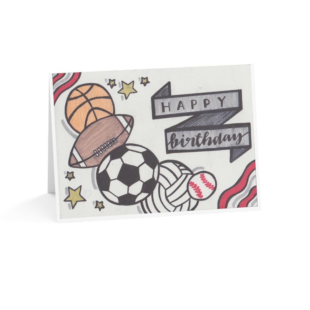 Sporty Birthday Greeting Cards Set | Perfect for Kids, Teens, and ...