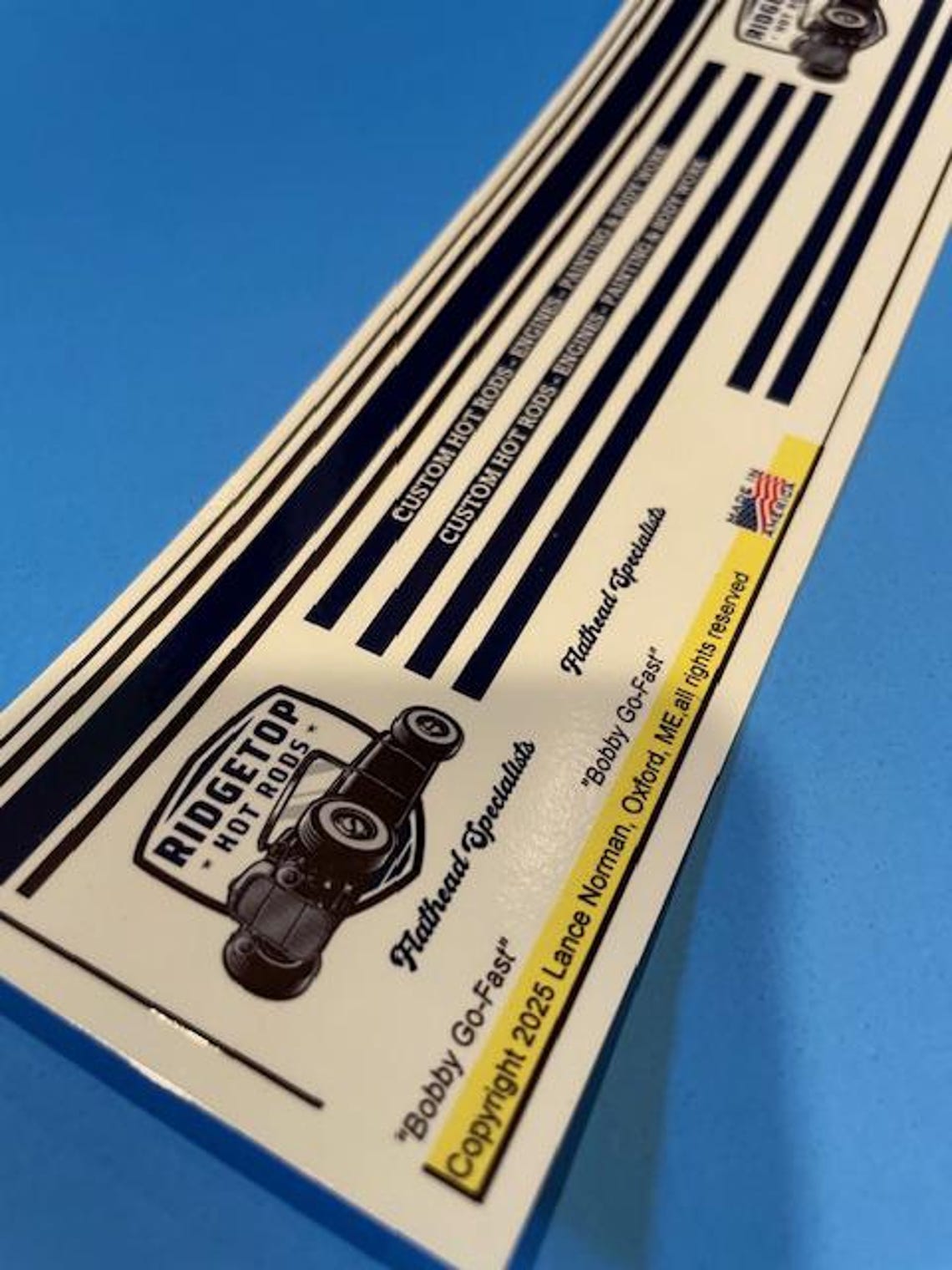 Custom Model Car Shop Series Decals 1/25 - "ridgetop HOT Rods" by Lance ...