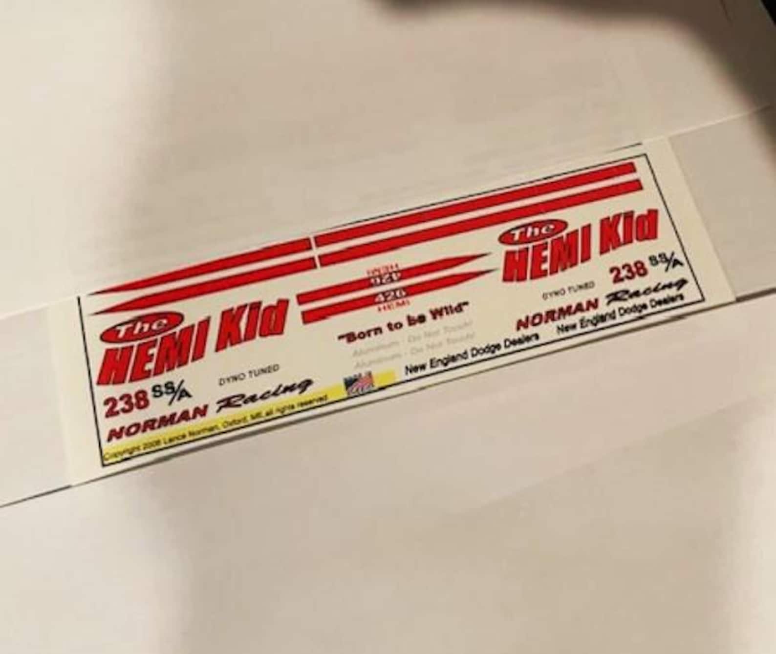 Custom "the HEMI Kid" Drag Race Car Decals: 1/25 Scale Model - Etsy