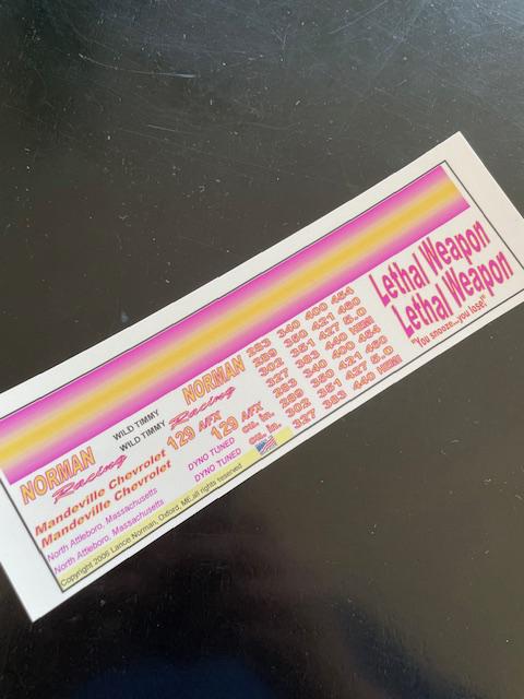 Custom "lethal Weapon" Drag Race Car Decals: 1/25 Scale Model - Etsy