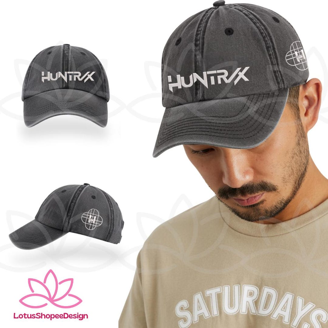 Embroidery Huntrix Band Washed Hat, KPOP Demon Hunter Baseball Cap ...