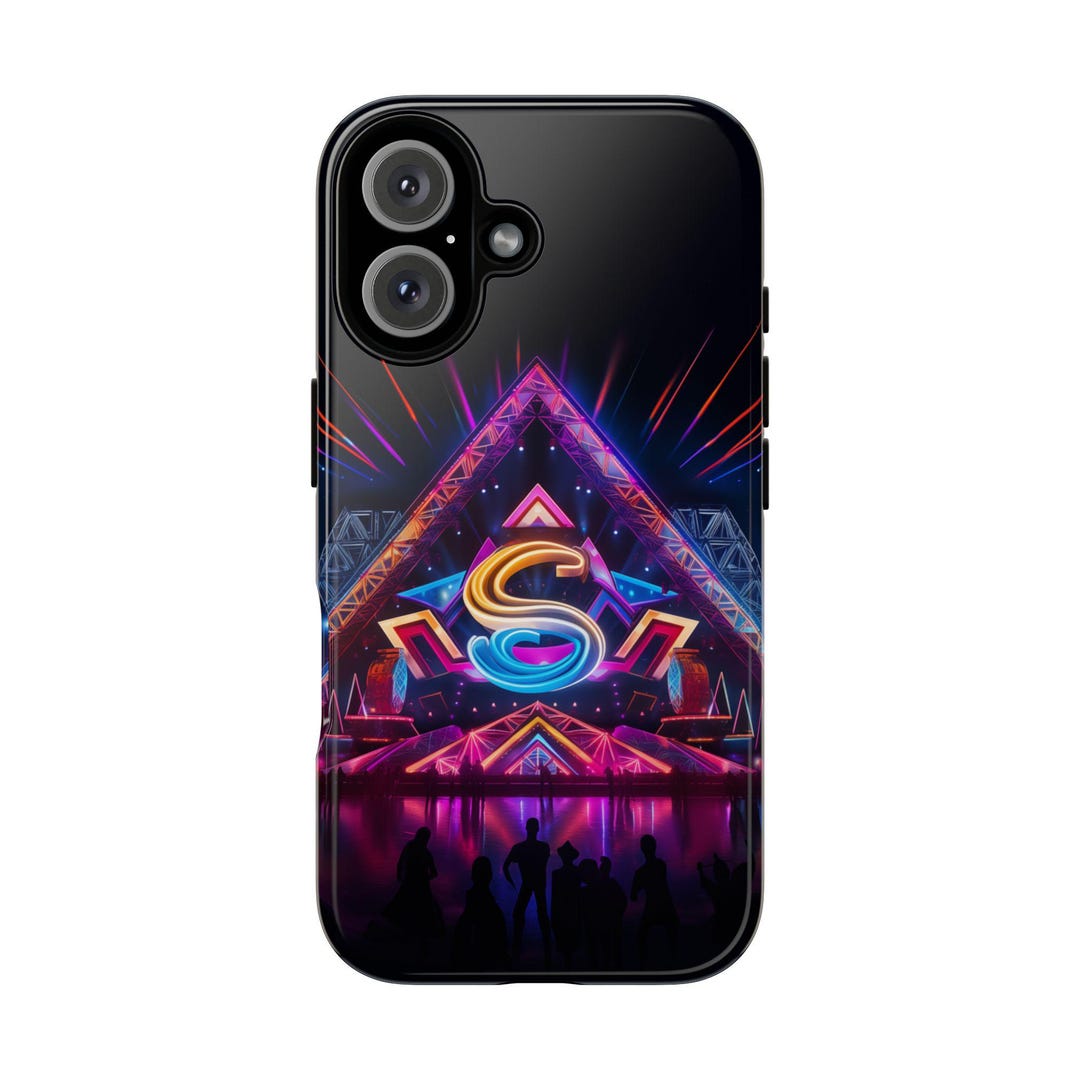 Pyramid of S Neon iPhone Case Tough Cases for Tech Lovers, Durable Protection, Unique Gift Idea ...