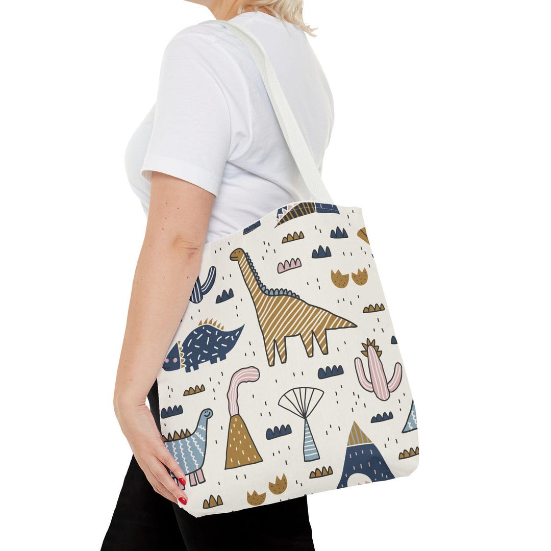Playful Dinosaur Tote Bag, Cute Design for Kids, Eco-friendly Best ...