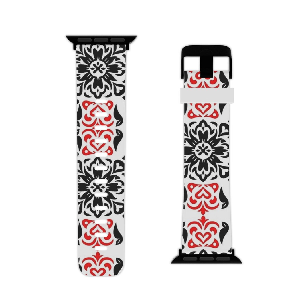 Stylish Black and Red Watch Band for Apple Watch Trendy Fashion ...