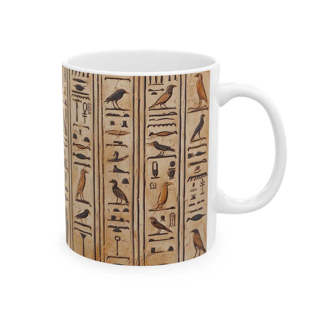 Ancient Egyptian Hieroglyphs Ceramic Mug Unique 11oz and 15oz Coffee ...