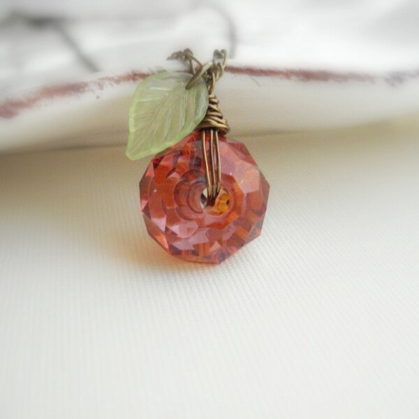 Red Apple Necklace - Etsy