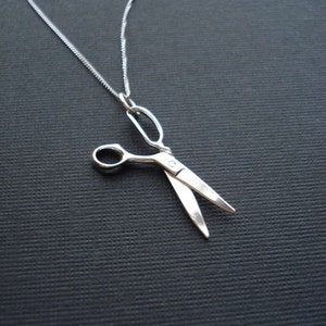 Sterling Silver Scissors Necklace Tailor Necklace Handmade Hairdresser ...