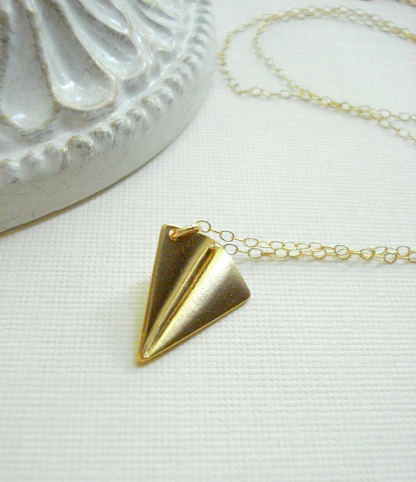 Gold Paper Airplane Necklace, Airplane Necklace, Flight Attendant ...