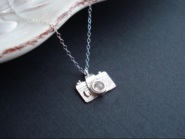 Little Camera Necklace in Gold or Silver, Gift for Photographer Gold ...