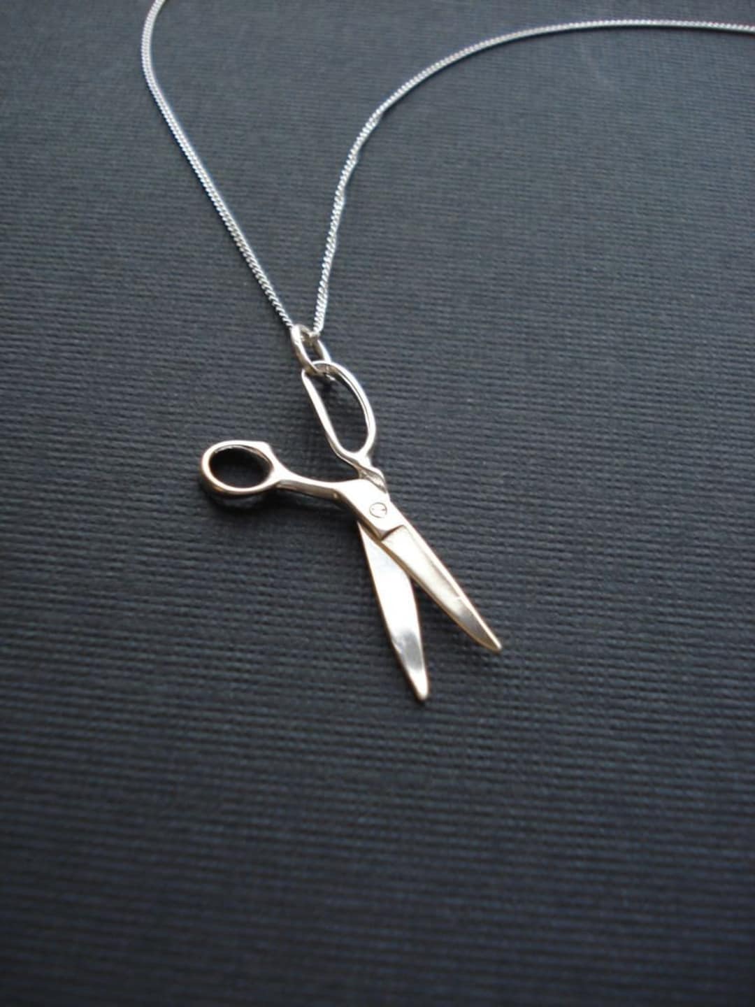 Sterling Silver Scissors Necklace Tailor Necklace Handmade Hairdresser ...
