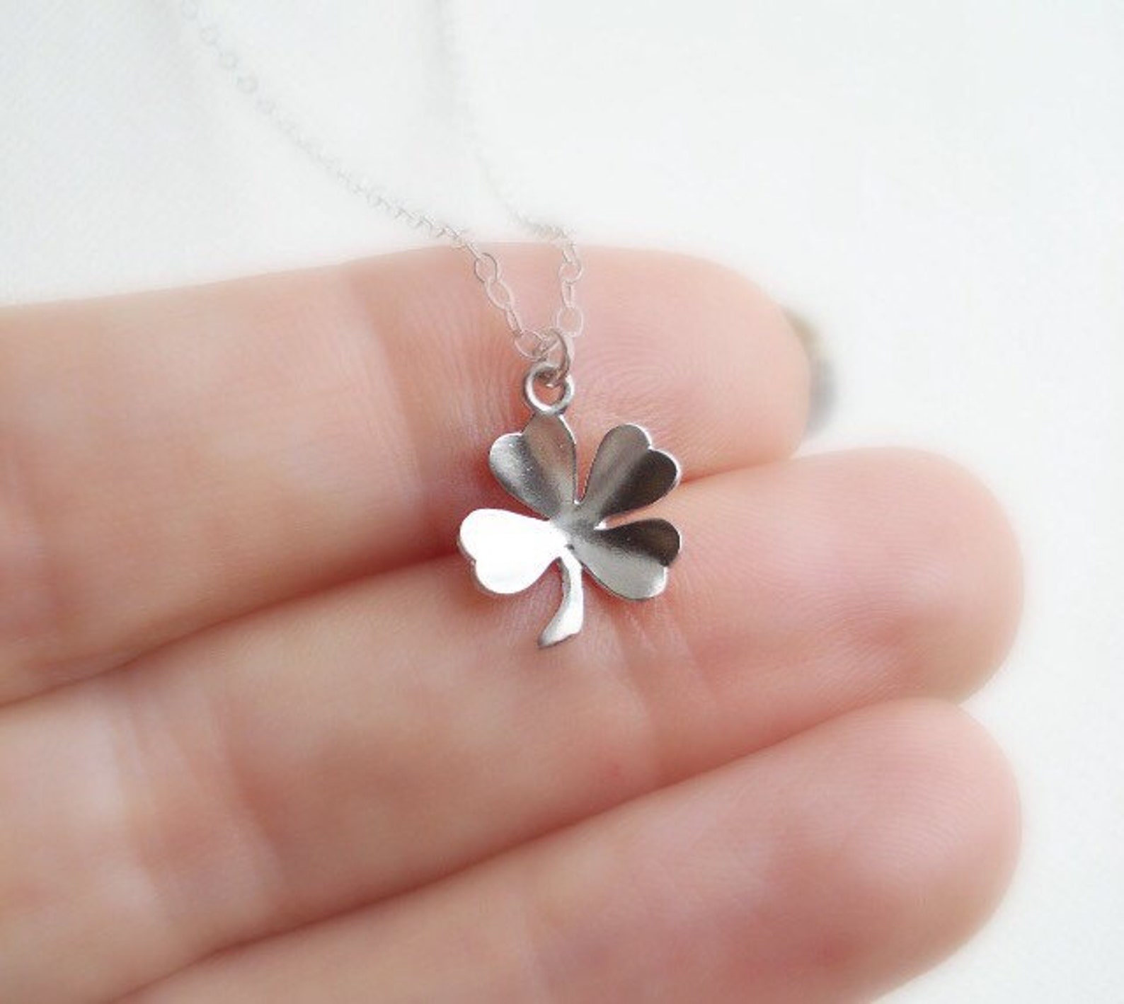 Clover Necklace in Gold or Silver Lucky Charm Irish Luck Shamrock ...
