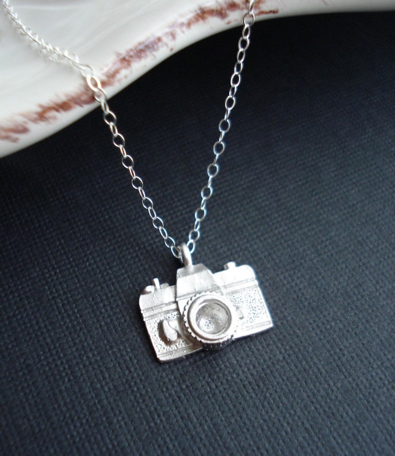 Small Silver Camera Necklace Photographer Gift for Her Photo - Etsy