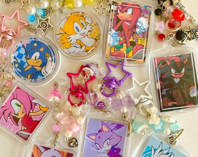 Sonic and Friends Keychains // Sonic the Hedgehog Keychains - Etsy