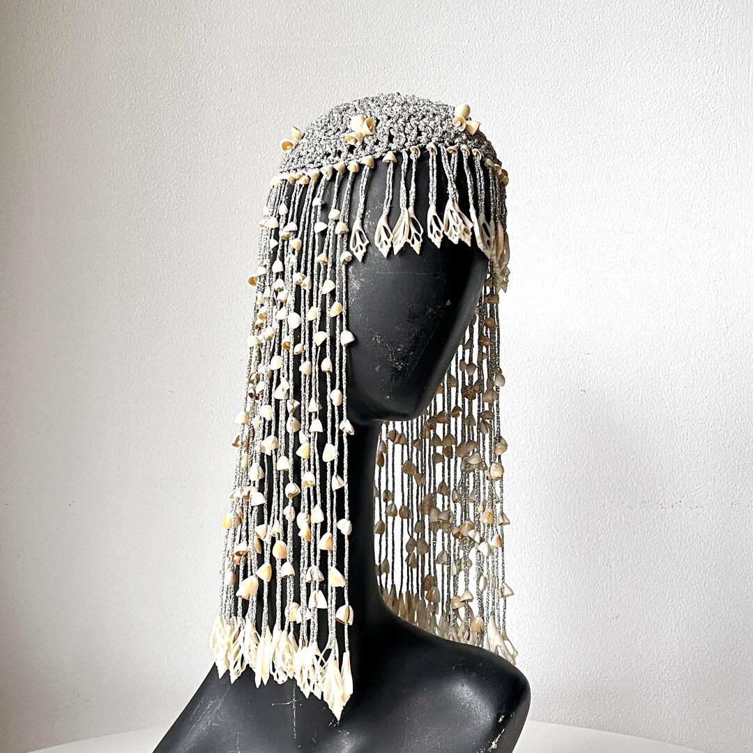 Rare Vintage 70s Cowrie Sea Shell Crown Head Piece Jewelry - Etsy