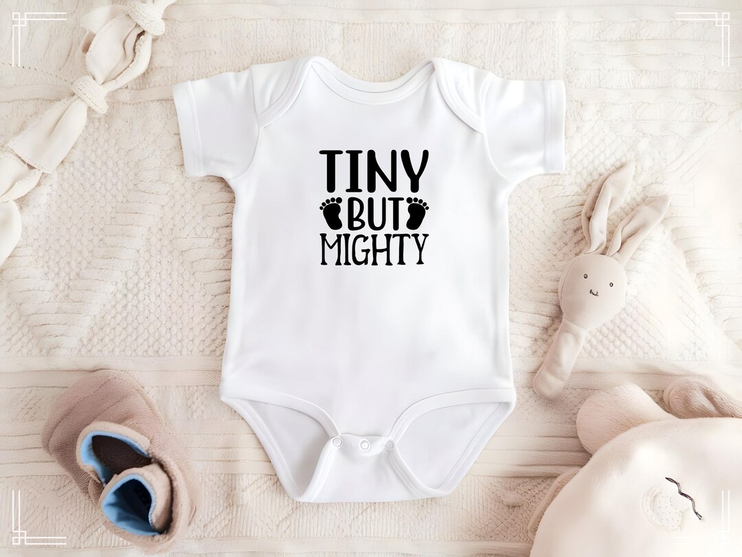 Tiny but Mighty Baby Bodysuit: Inspirational Cotton Infant Outfit - Etsy