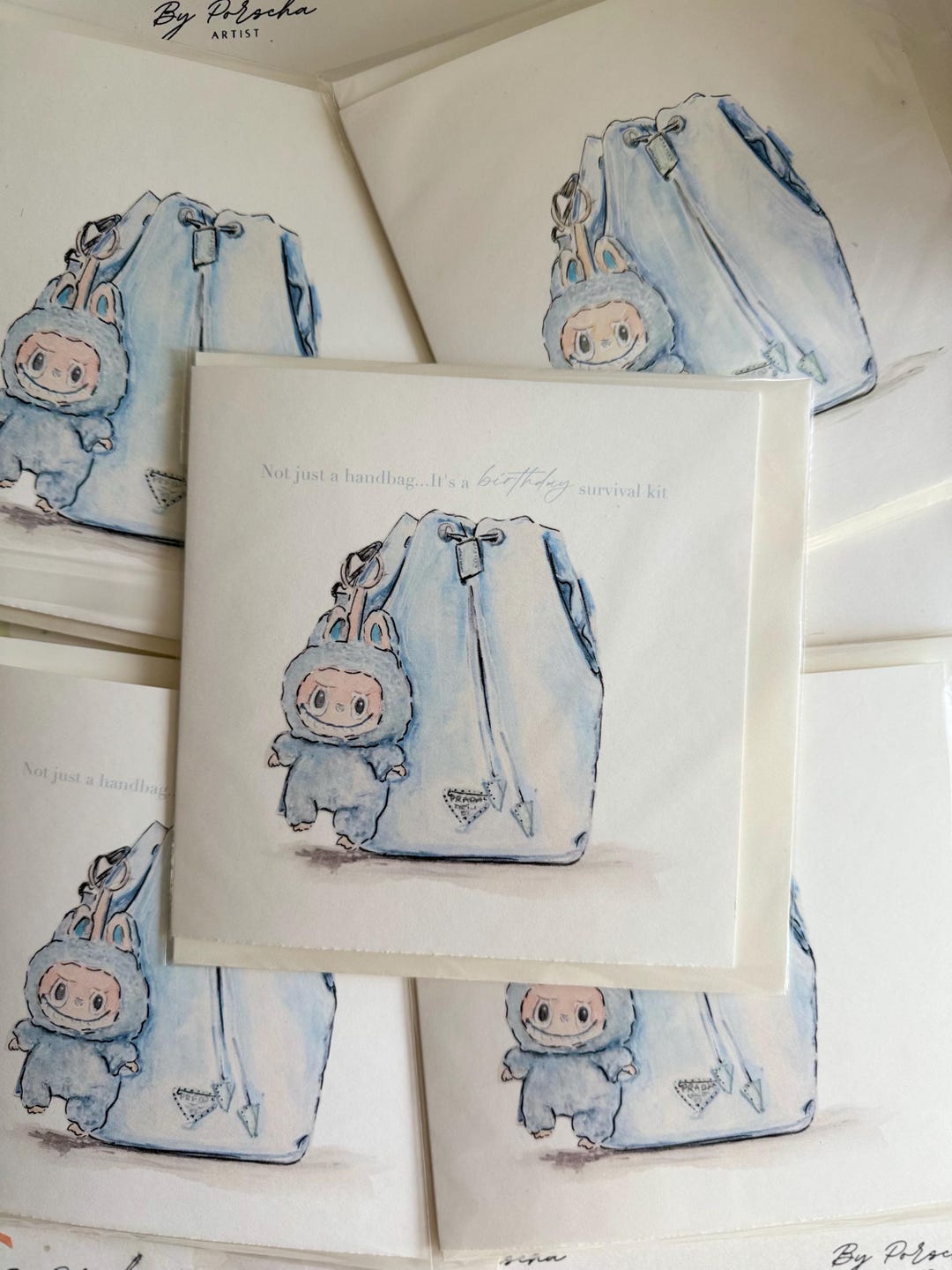 Sea Salt & Coconut Labubu Monster Prada Birthday Card - Etsy