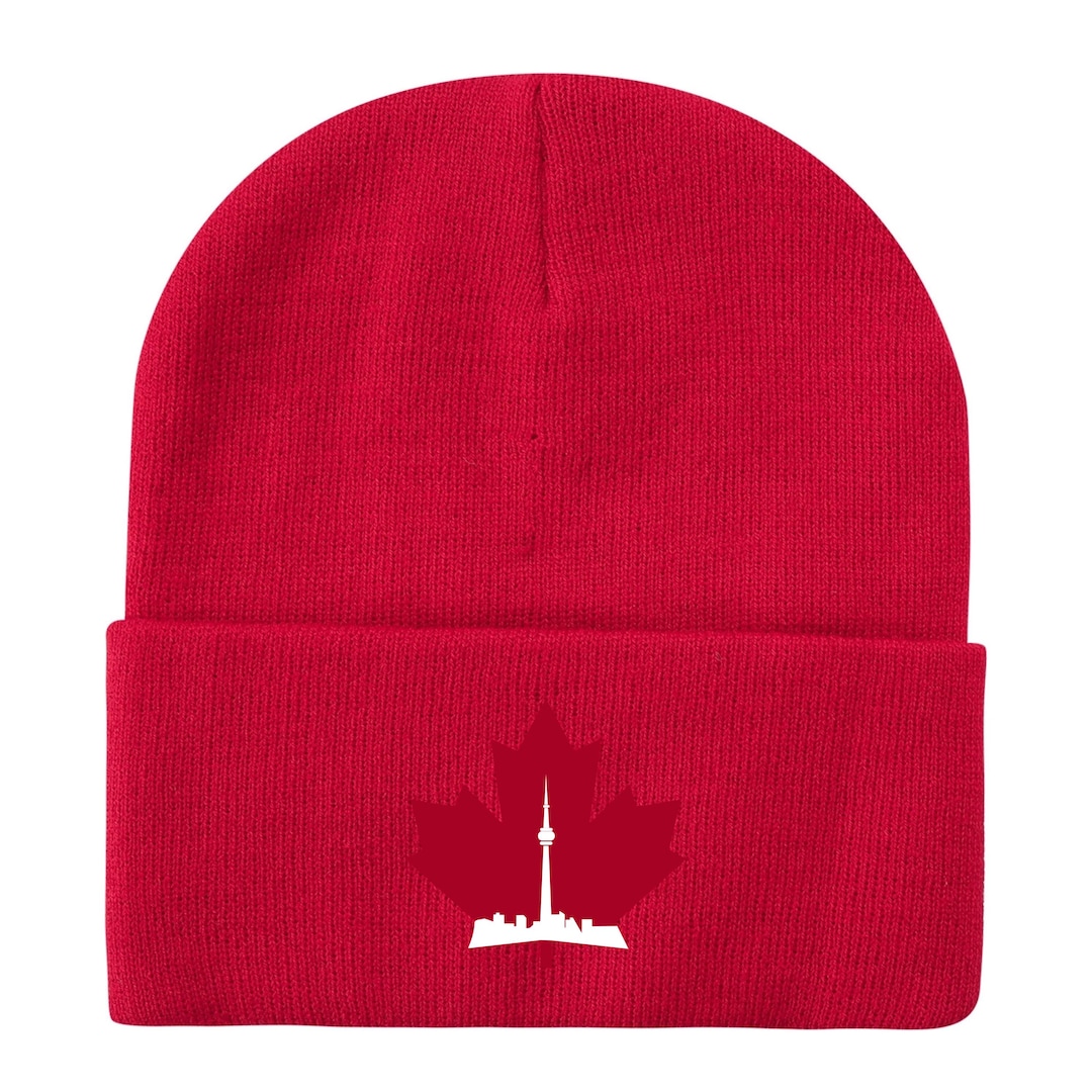 Toronto Maple Leaf CN Tower Red Long Beanie Embroidery - Etsy
