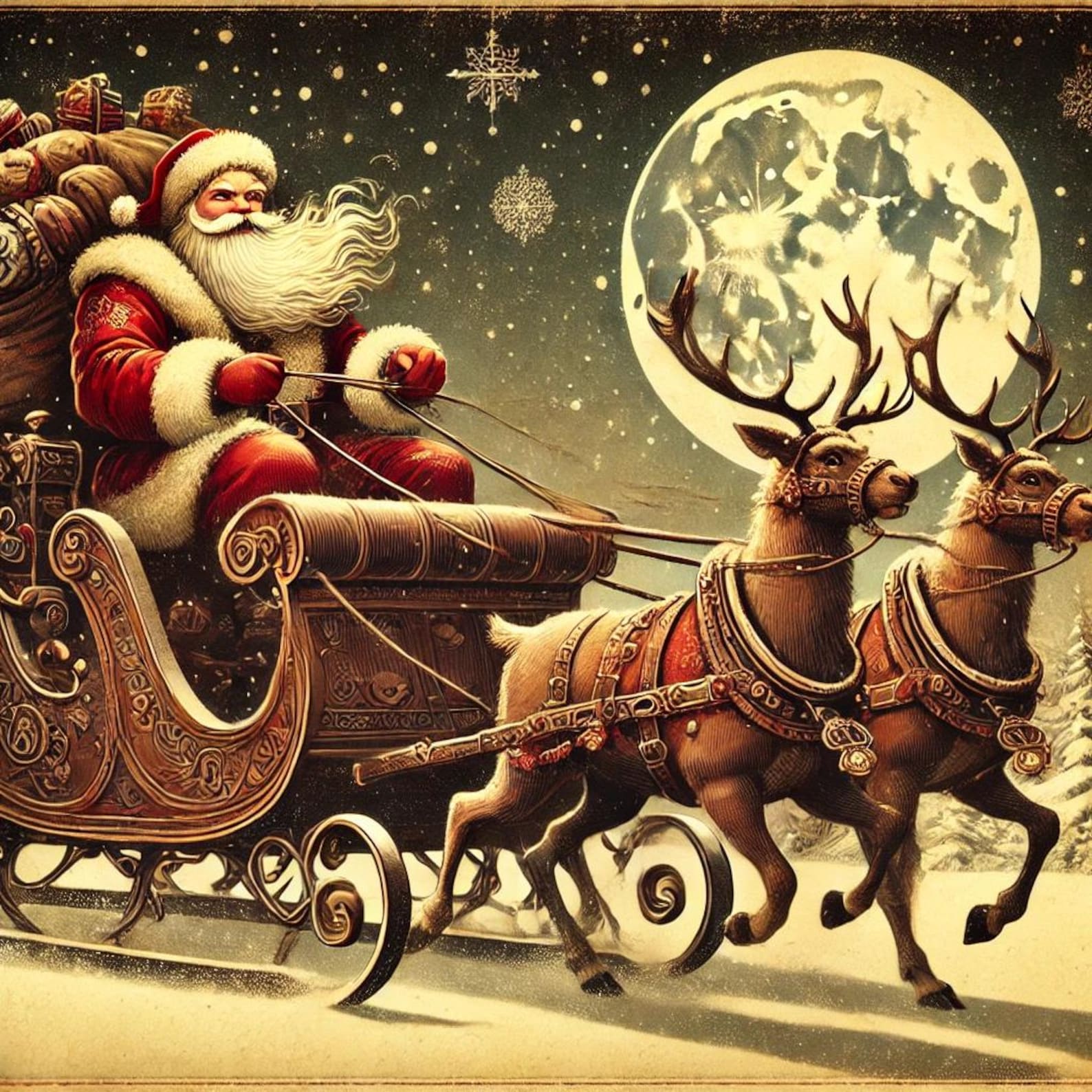 Printable PNG Enchanted Christmas Eve: Santa's Magical Sleigh Ride ...