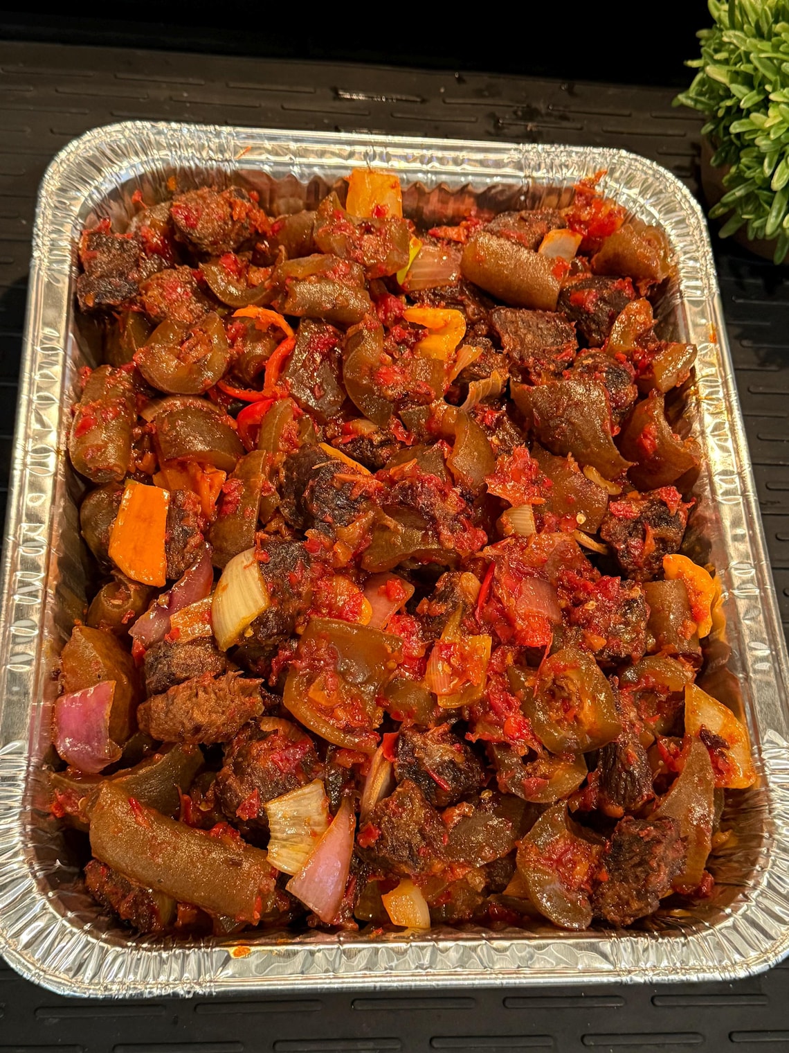 Peppered Ponmo Meat/beef Mix (half Pan) - Etsy