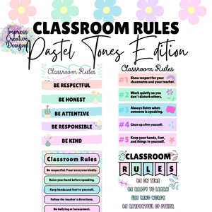 Classroom Rules - Pastel Tones Edition (editable Canva Links) - Etsy