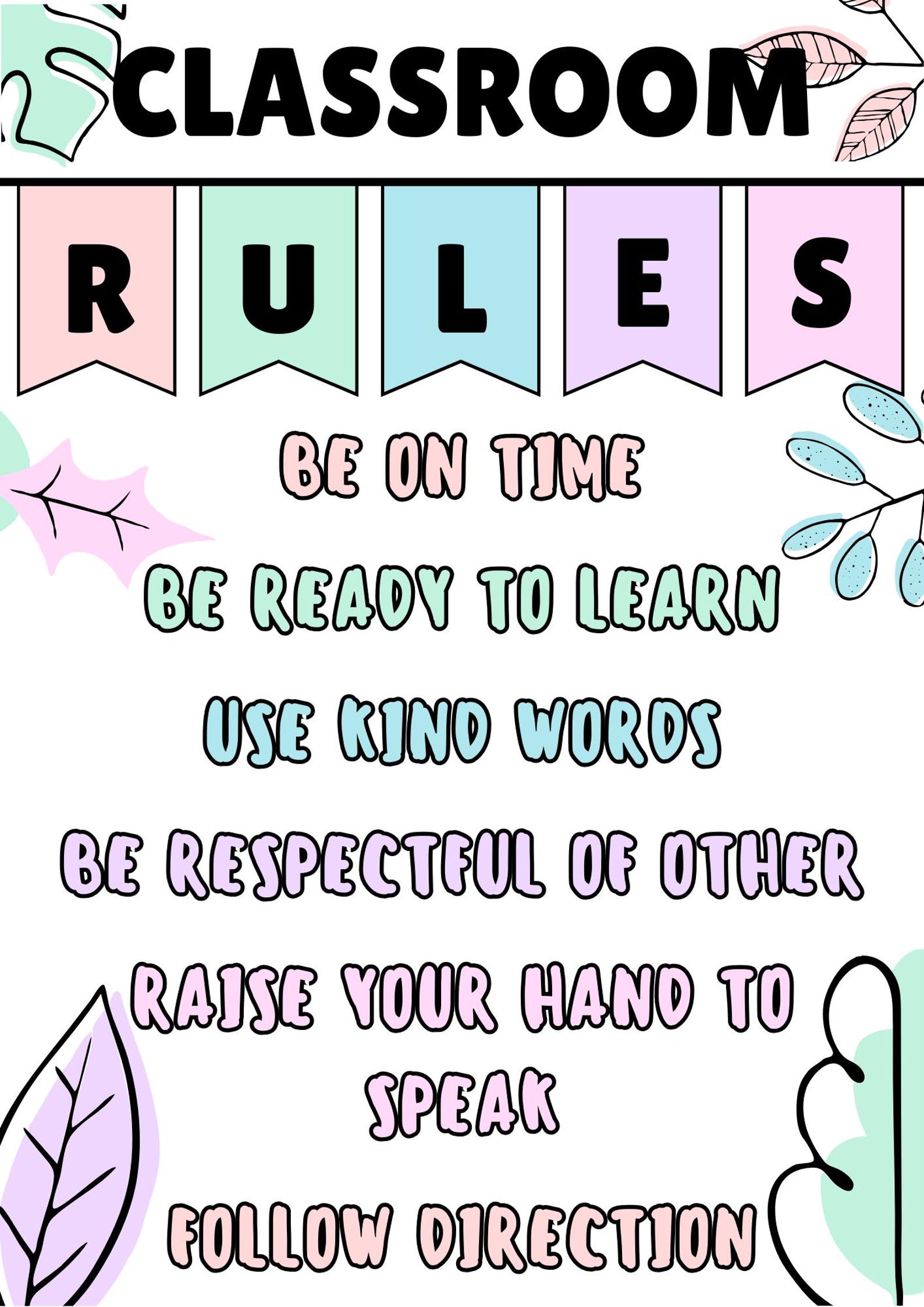 Classroom Rules - Pastel Tones Edition (editable Canva Links) - Etsy