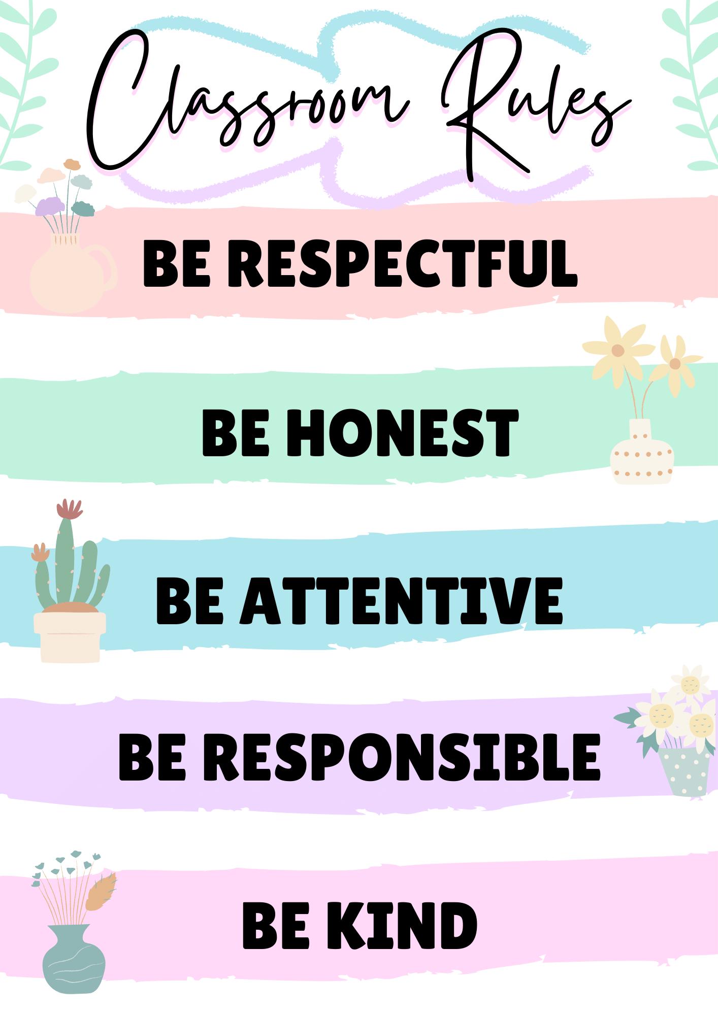 Classroom Rules - Pastel Tones Edition (editable Canva Links) - Etsy