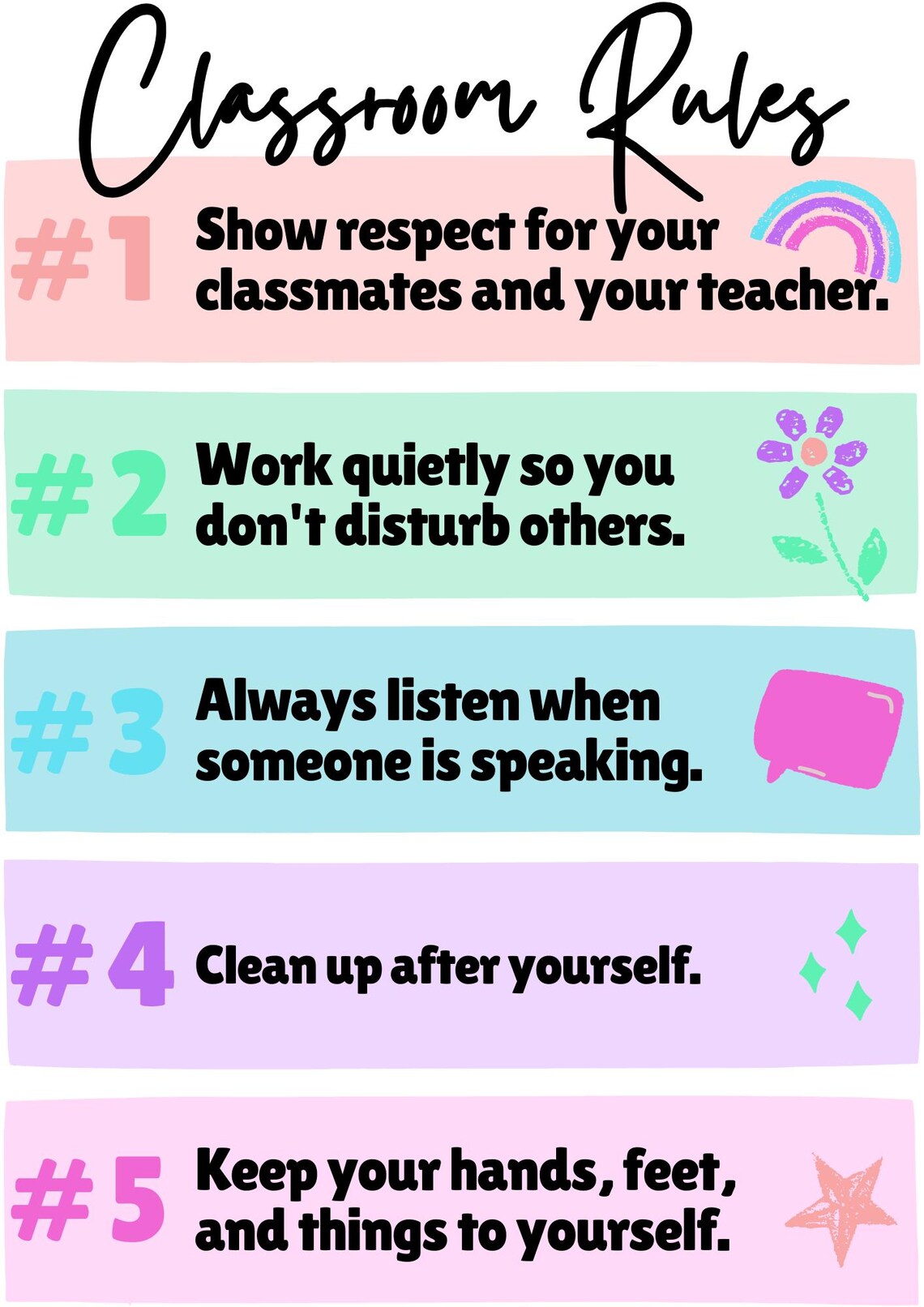 Classroom Rules - Pastel Tones Edition (editable Canva Links) - Etsy