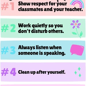 Classroom Rules - Pastel Tones Edition (editable Canva Links) - Etsy