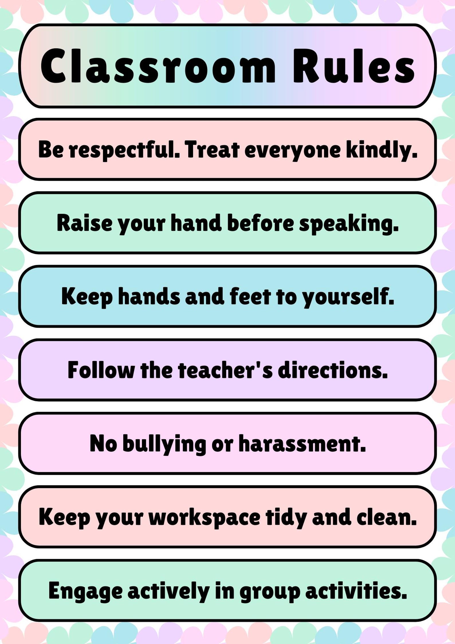 Classroom Rules - Pastel Tones Edition (editable Canva Links) - Etsy