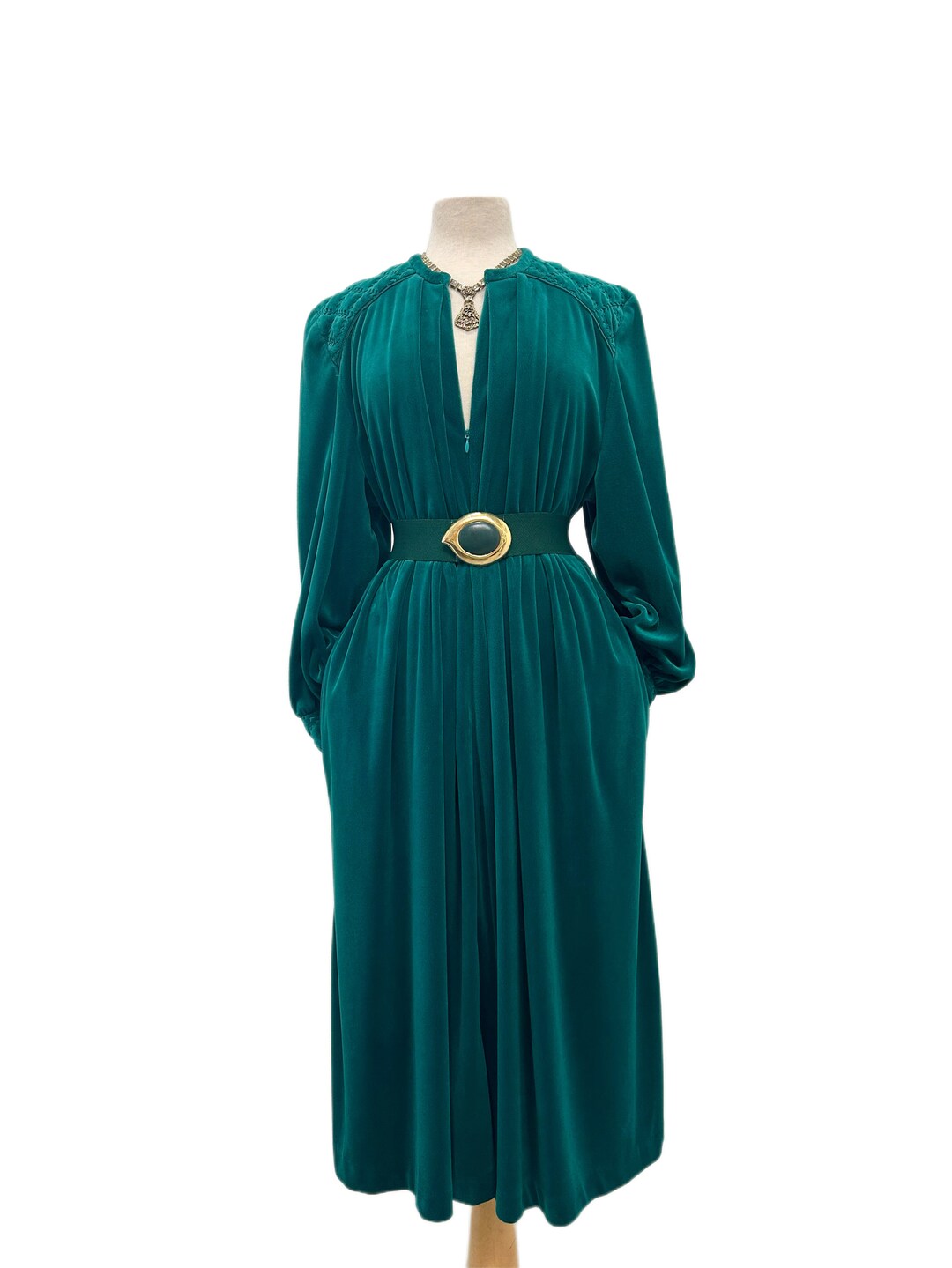 Vintage Diamond Tea Velvet Robe Hostess Gown Loungewear Embroidered ...