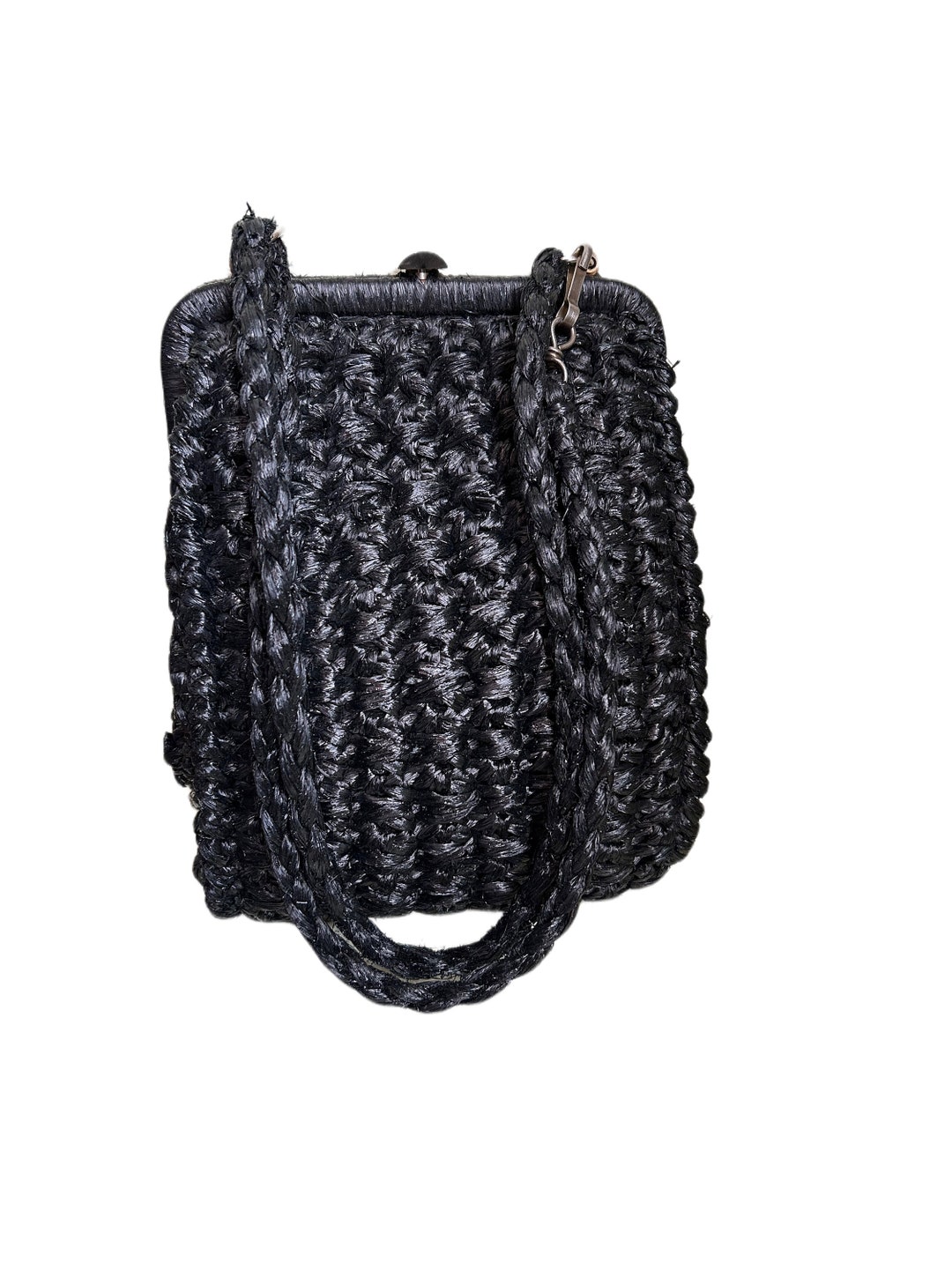 Vintage Barbara Lee Purse Black Wovan Made in Italy Shoulder Bag - Etsy
