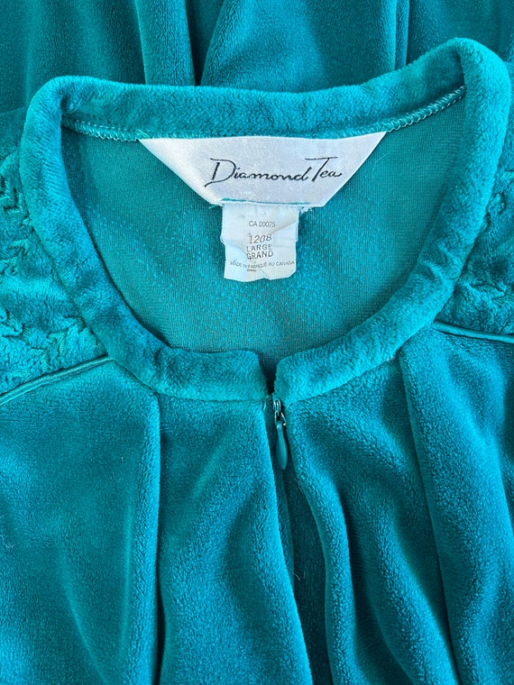 Vintage Diamond Tea Velvet Robe Hostess Gown loungewe… - Gem