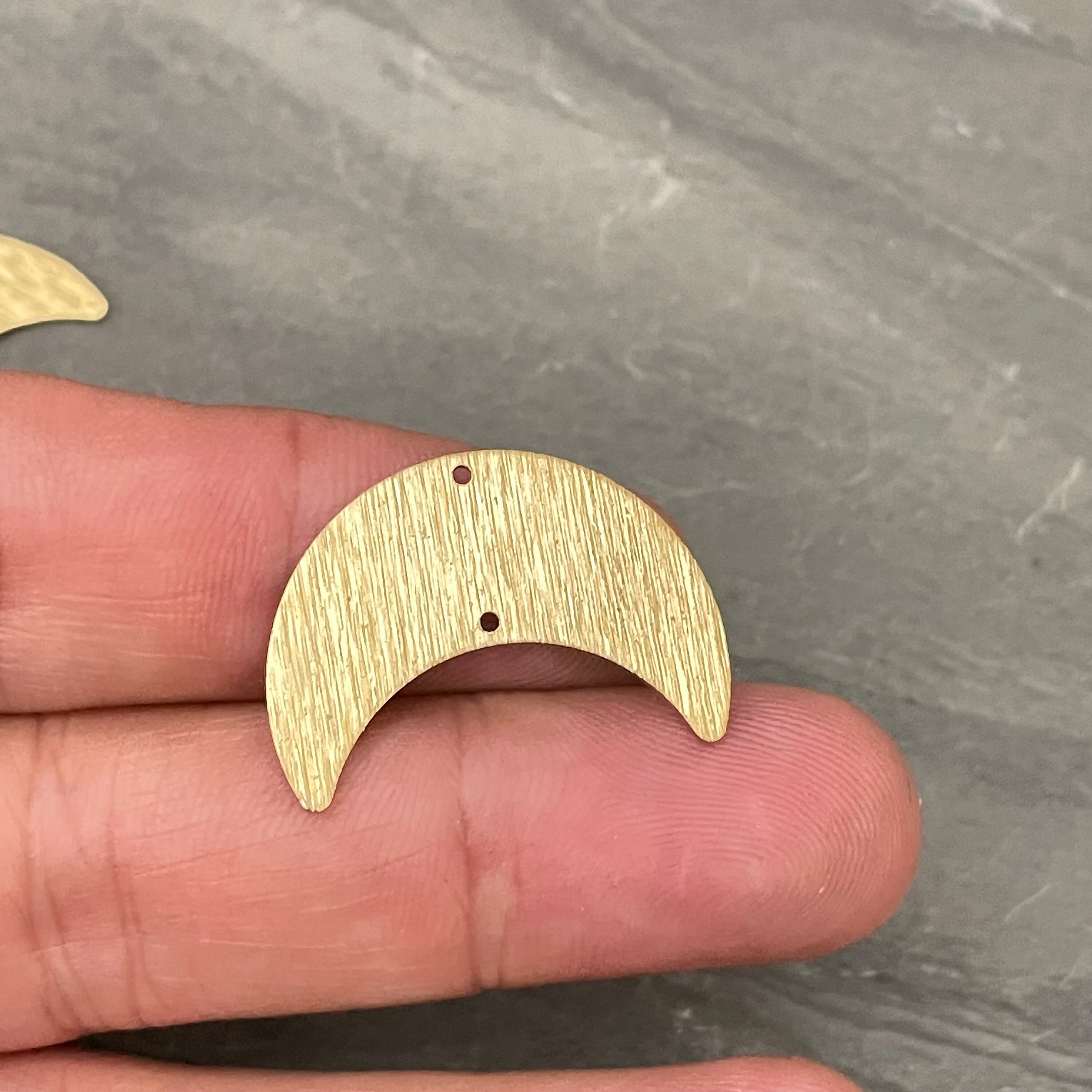 Brass Crescent Connector For Earring - Raw Brass Textured Moon ... Brass Crescent Connector For Earring - Raw Brass Textured Moon ...