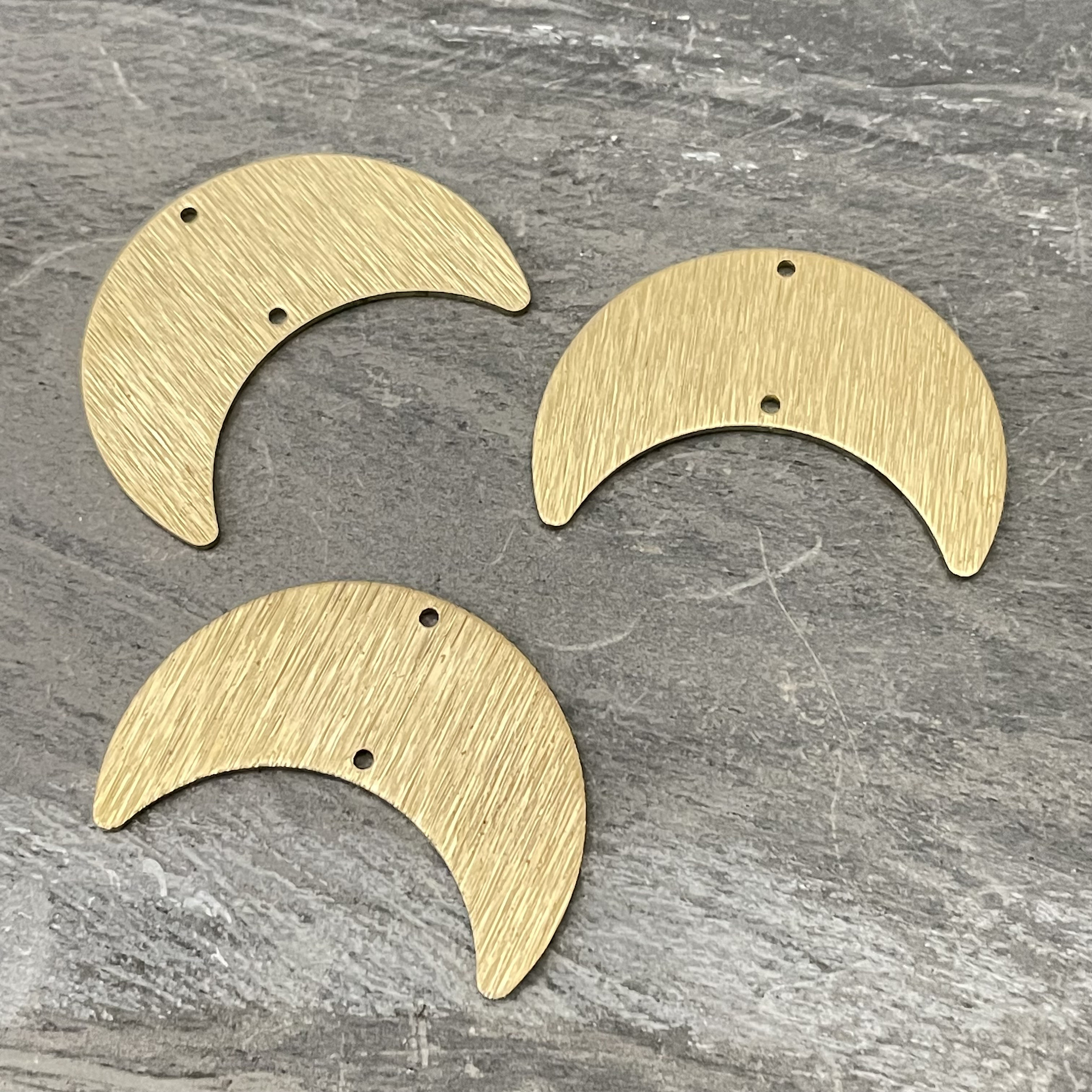 Brass Crescent Connector For Earring - Raw Brass Textured Moon ... Brass Crescent Connector For Earring - Raw Brass Textured Moon ...