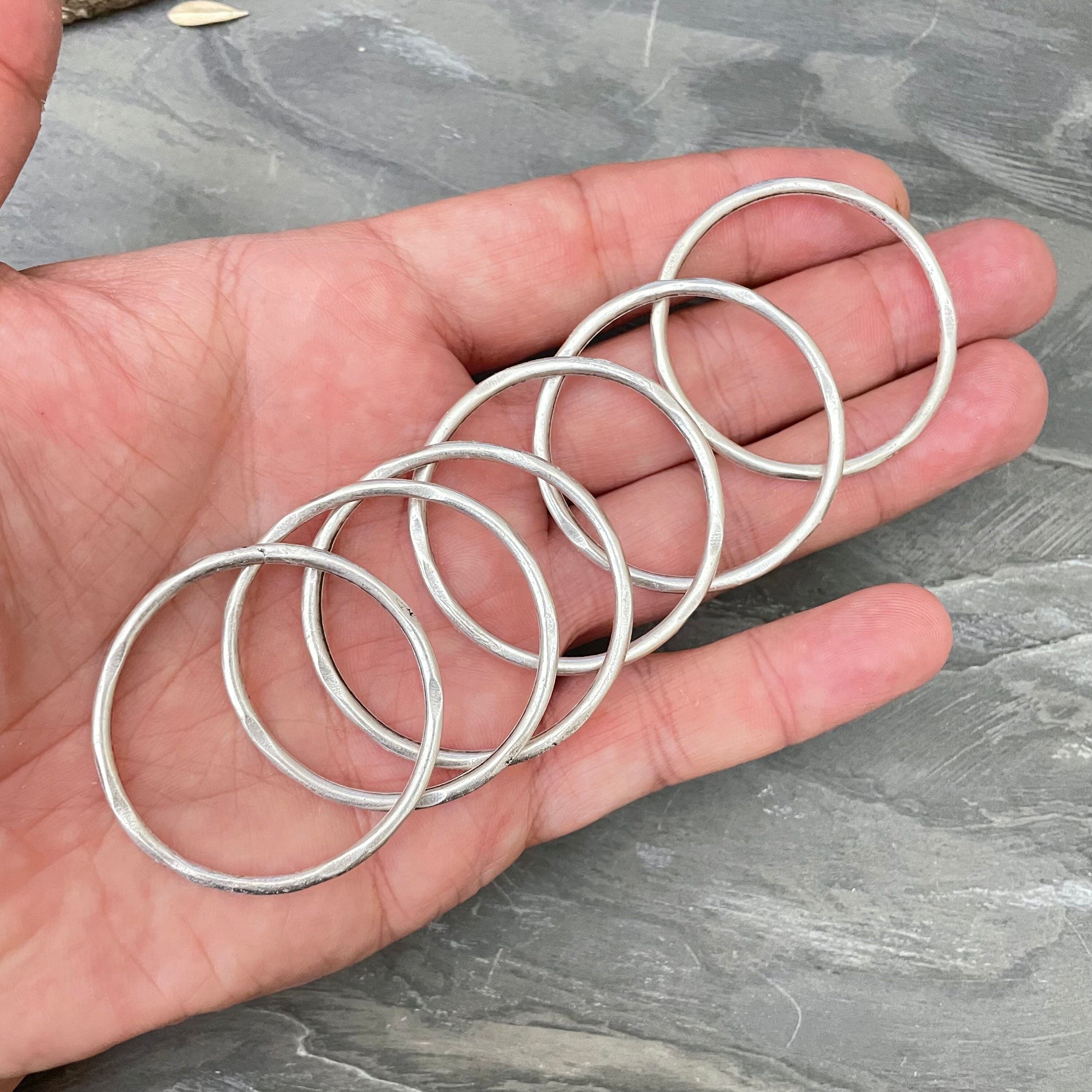 6 Pieces Circle Earring findings for jewelry making. - Silver Earring ...