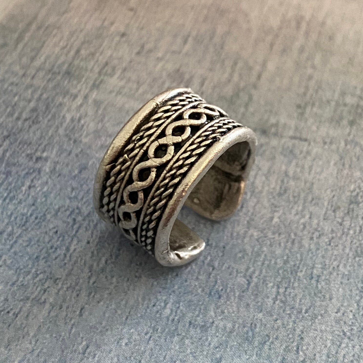 Minimalist Silver Abstract Ring, Boho Silver Modernist Rings, Silver ...