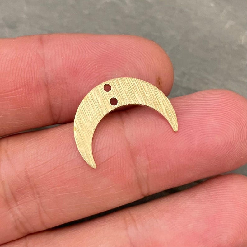 Crescent Moon Charms: Raw Textured Brass (earring Findings, Jewelry ...