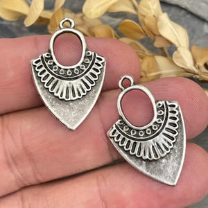 Chunky Boho Earrings: Tribal Silver Tone Dangles for Jewelry Making - Etsy