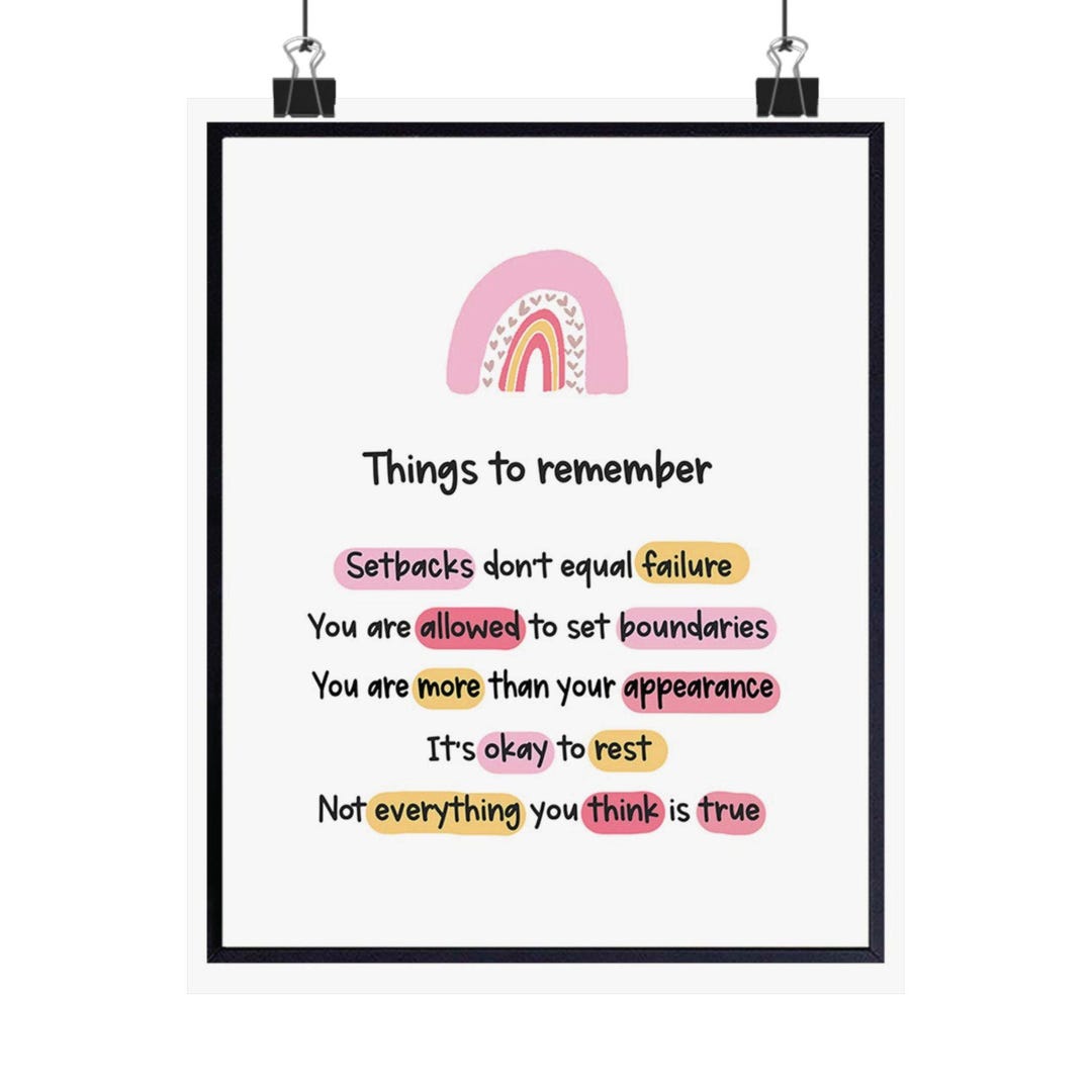Motivational Wall Art Poster, Empowering Home Decor, Self-care Reminder ...