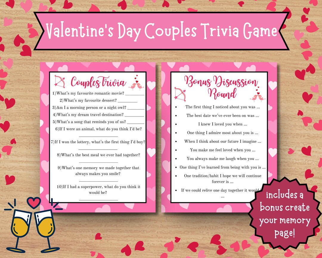Valentine's Day Game, Couple Question Game, Conversation Starters ...