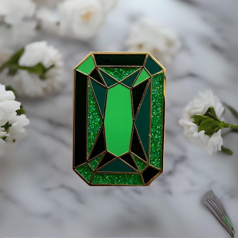 Emerald Green Pin - Etsy