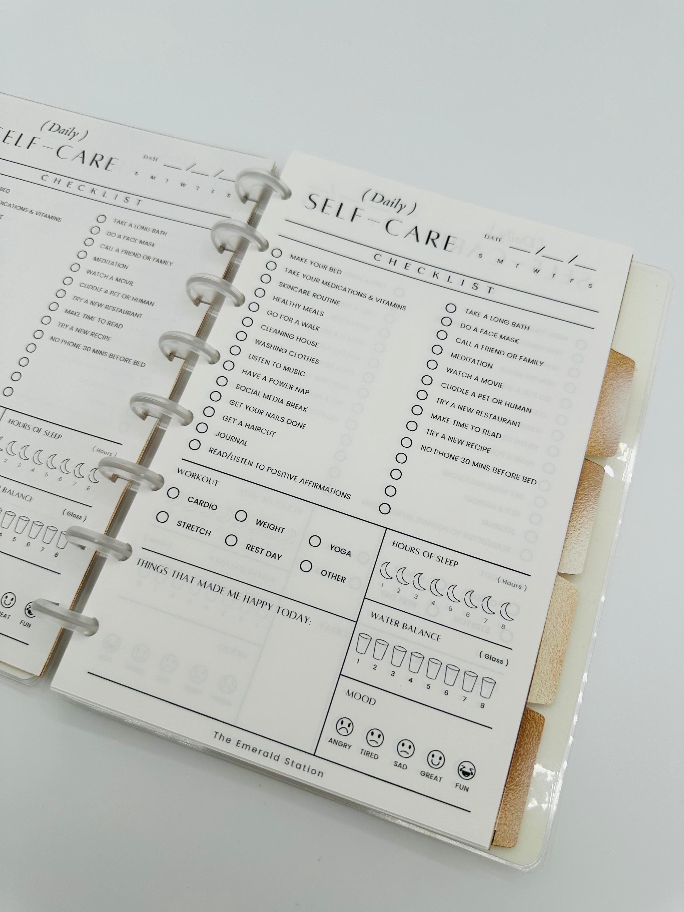 Daily Self-care Inserts Planner Inserts - Etsy